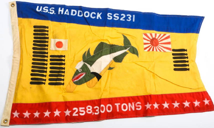 Wwii Usn Uss Haddock Ss231 Submarine Battle Flag
