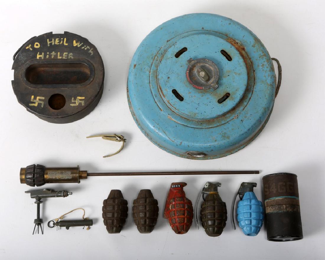 WWII INERT HAND GRENADE AND ORDNANCE LOT