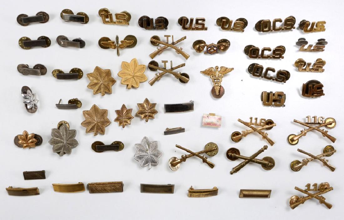 WWII US ARMY OFFICER INSIGNIA LARGE MIXED LOT