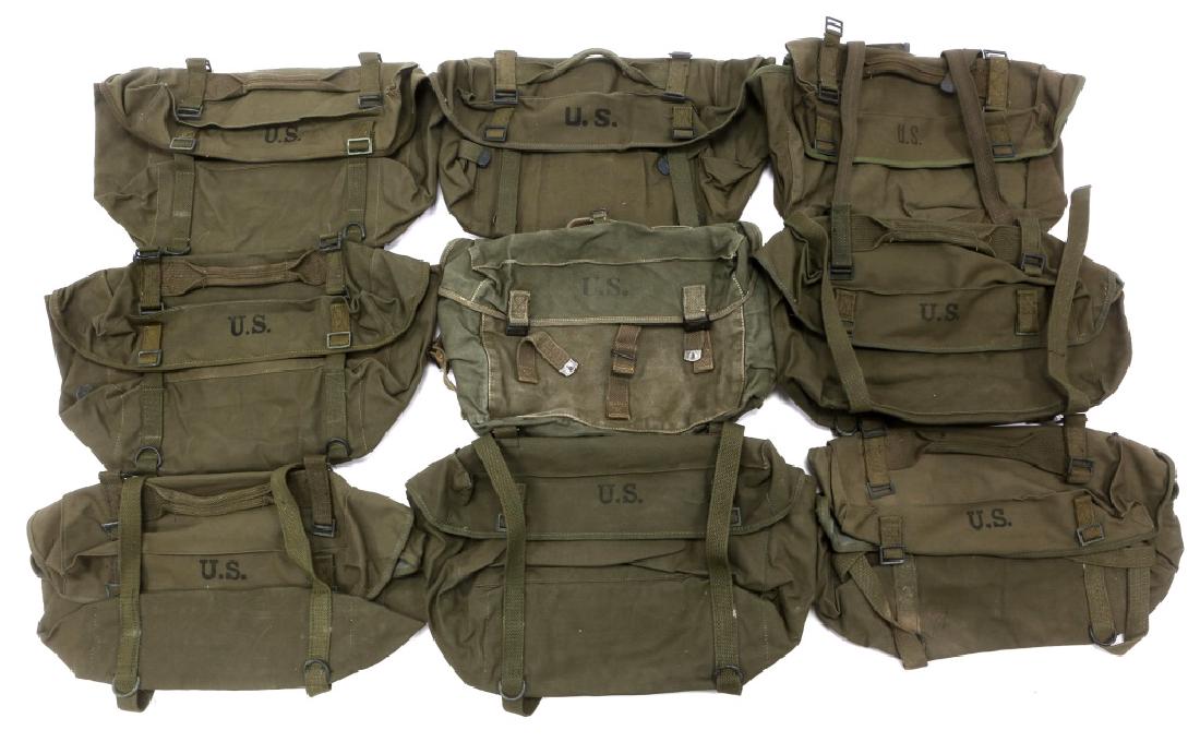 WWII US ARMY M1945 FIELD CARGO PACK LOT OF 9