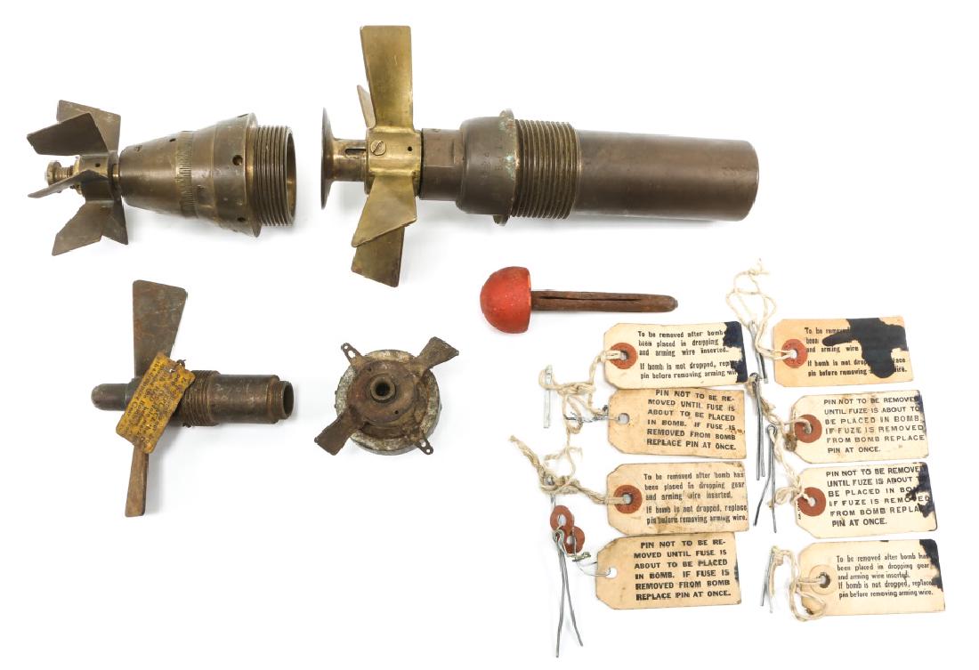 WWII BOMB FUSE AND PIN LOT