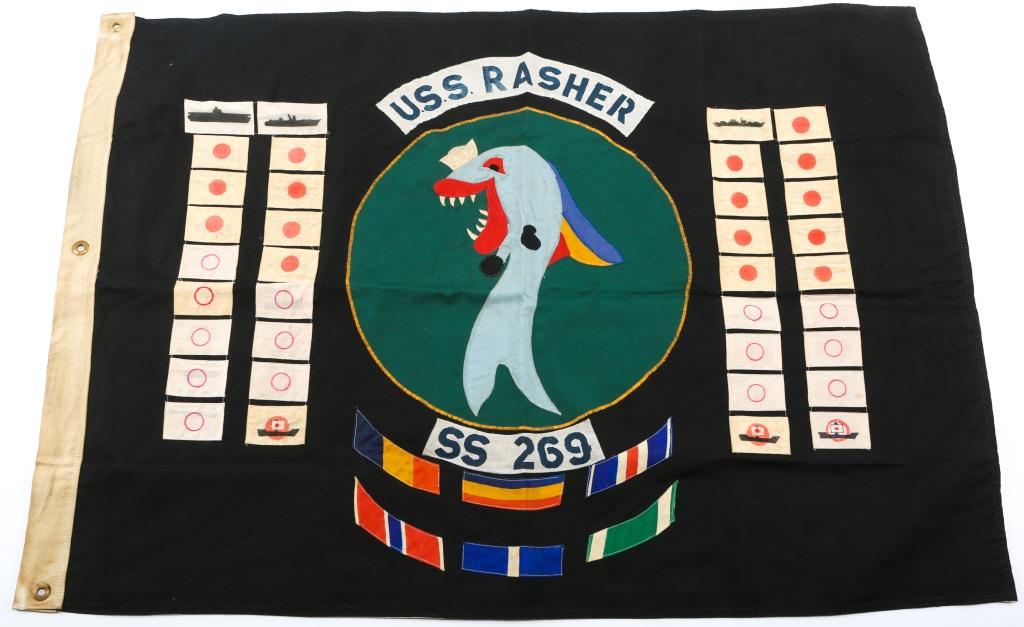 WWII US NAVY USS RASHER SUBMARINE BATTLE FLAG - Oct 11, 2019 ...