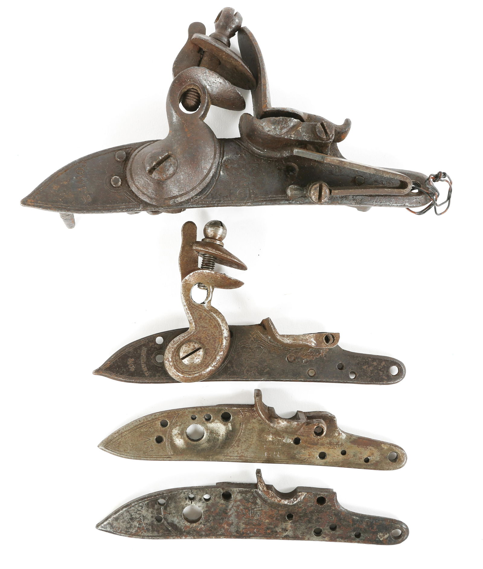 ANTIQUE FLINTLOCK SIDE LOCK PLATE LOT OF FOUR - Aug 22, 2020 ...