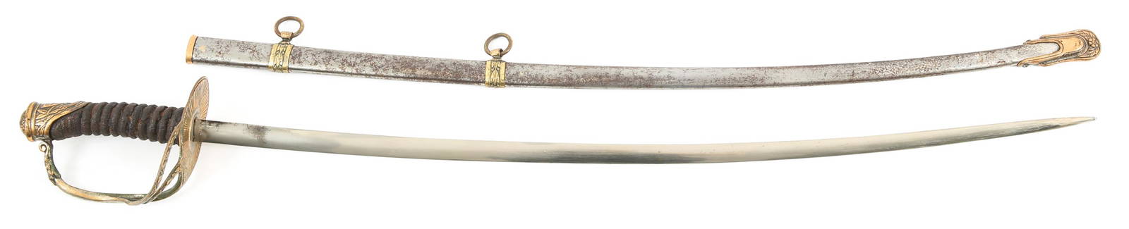 Us Model 1872 Light Cavalry Saber With Scabbard