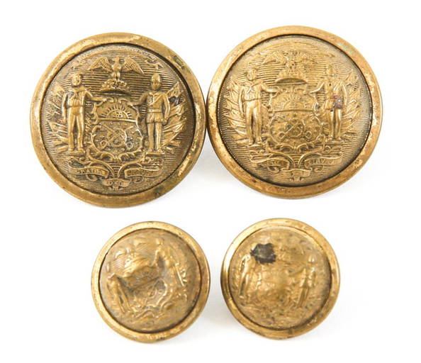 Civil War Union Veteran Sons Buttons Lot Of 4