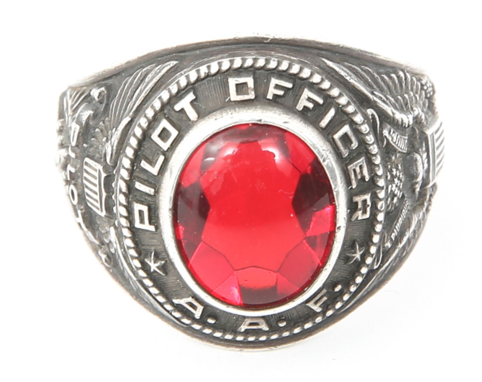 Wwii Us Aaf Sterling Pilot Officer Ring