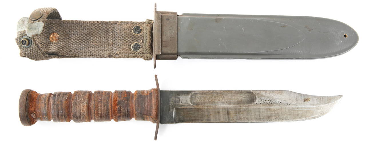 Wwii Us Navy Issued Mk 2 Utility Knife & Sheath