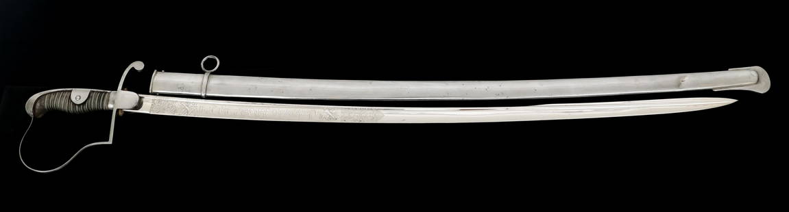 Antique Imperial German Mounted Artillery Officer Sword Blued And ...