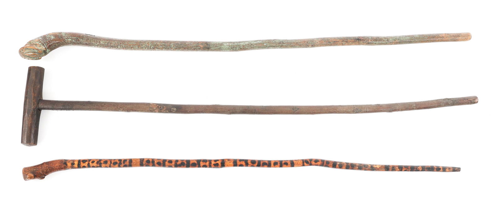 CIVIL WAR ERA WOOD WALKING STICKS / CANE LOT OF 3 (#83746) on Jan 12 ...