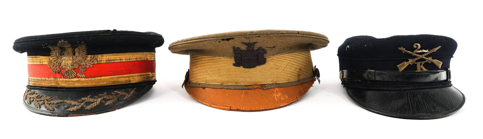 Span Am Wwi Us Army Enlisted Man & Officer Hats