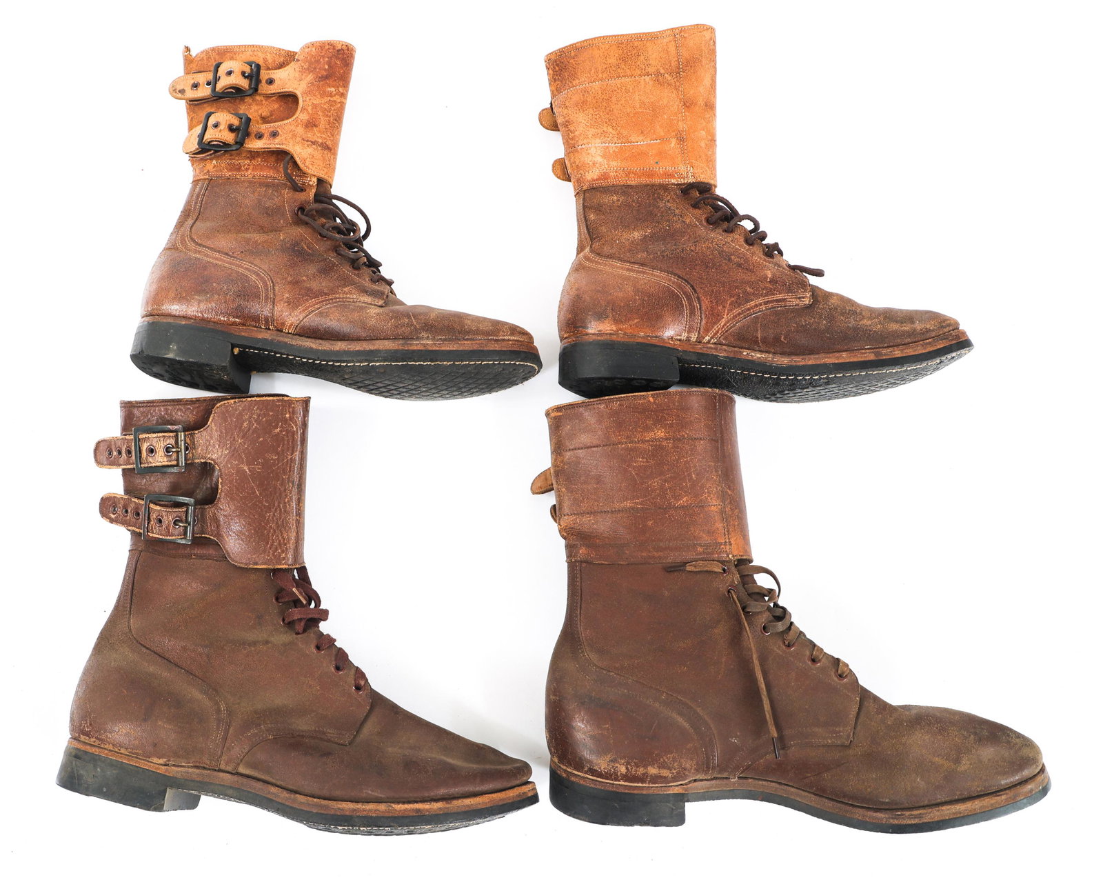 Wwii Us Army M43 Double Buckle Boots Lot Of 2
