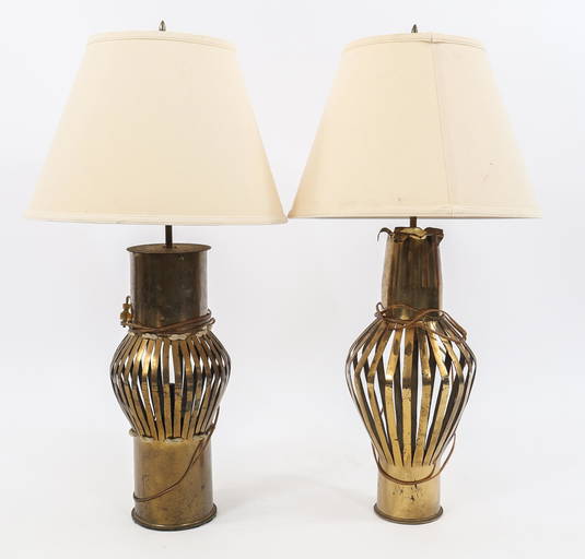 Wwii Cold War Us Artillery Trench Art Lamps