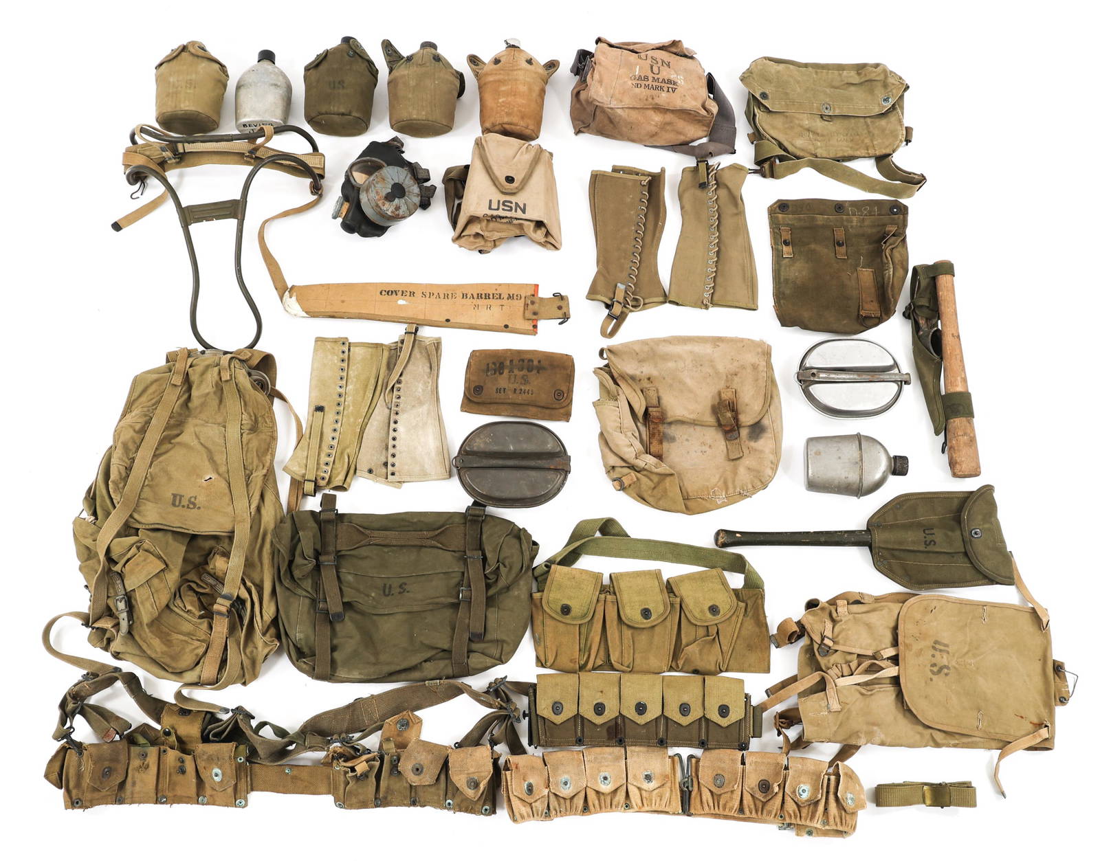 Wwii Us Army Field Gear Lot Auction
