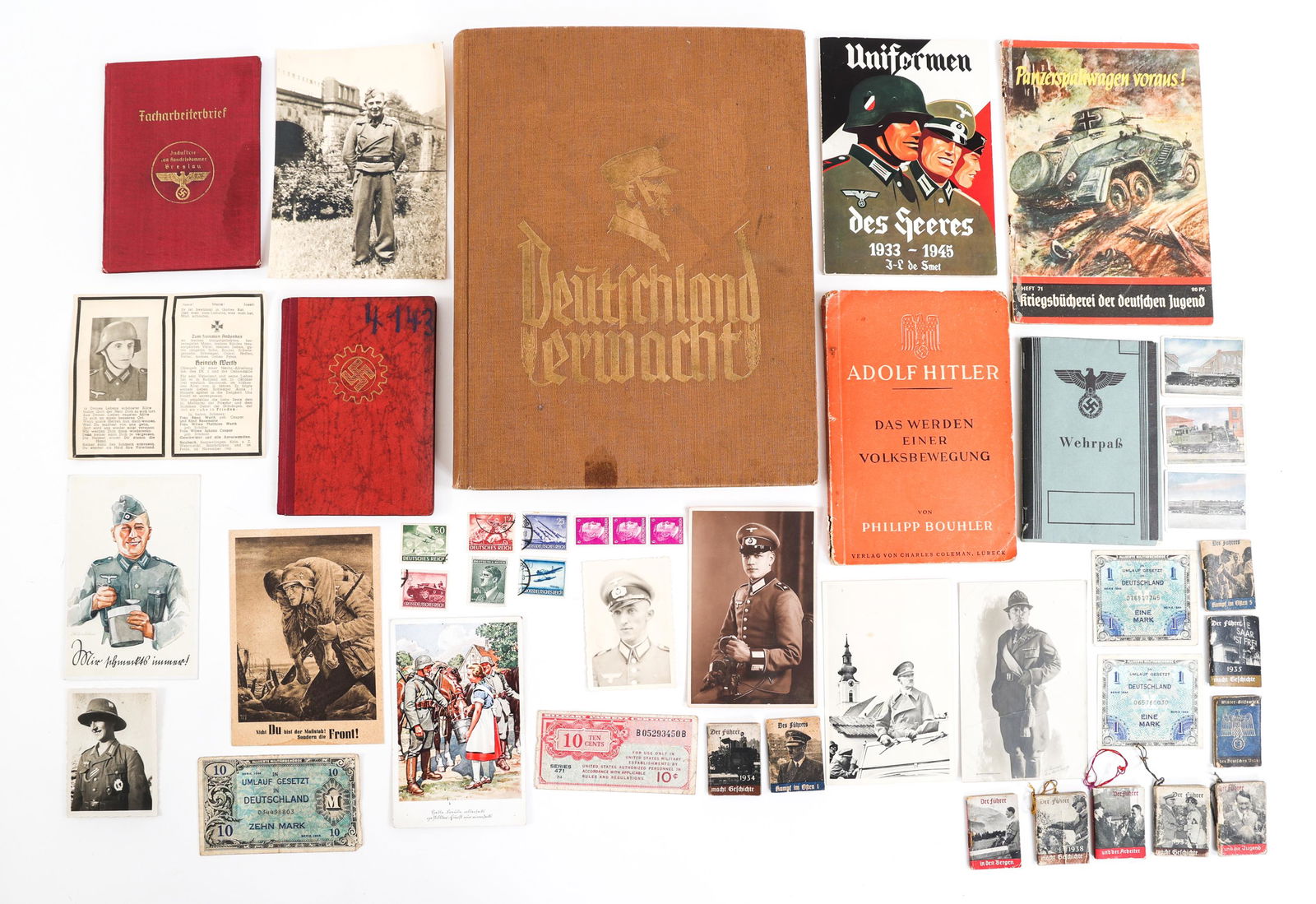 Wwii German Propaganda Postcards / Stamps & Books