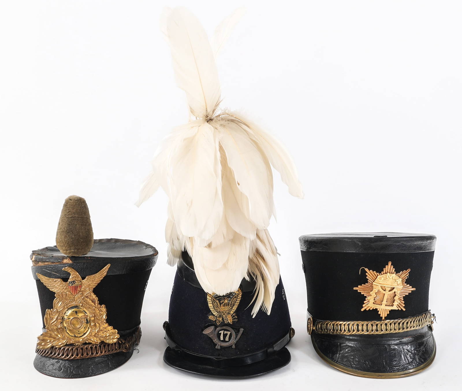 Late 19th C. Us & Military Academy Shako Lot Of 3 Auction
