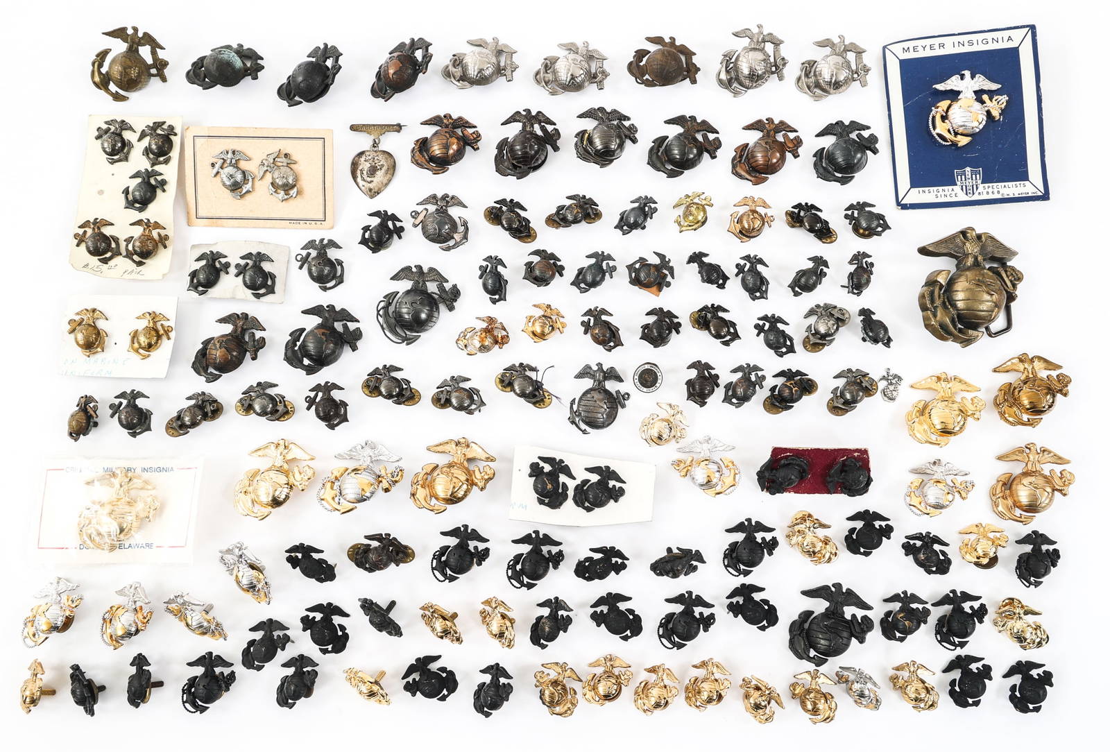 Wwi - Cold War Usmc Officer / Nco Ega Insignia Lot Auction