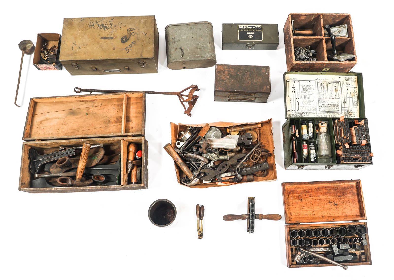 Wwii Us Army & Civilian Hand Tools & Stamp Kit Auction