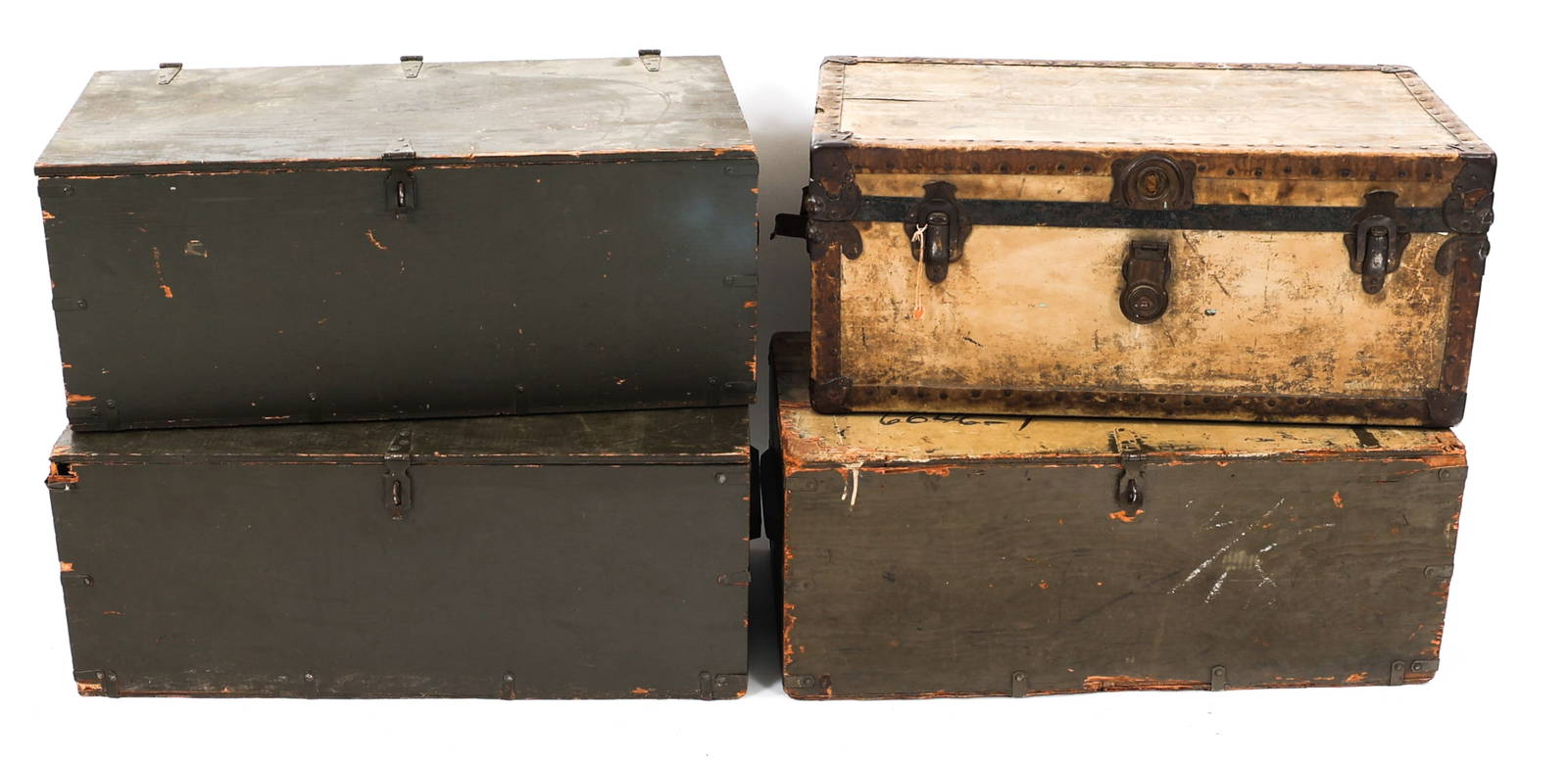 Wwii Us Army Officer & Enlisted Storage Trunks Auction