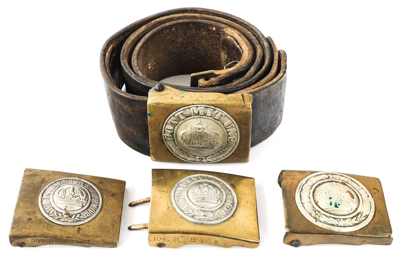 Late 19th C. - Wwi Prussian & Saxon Belt Buckles Auction