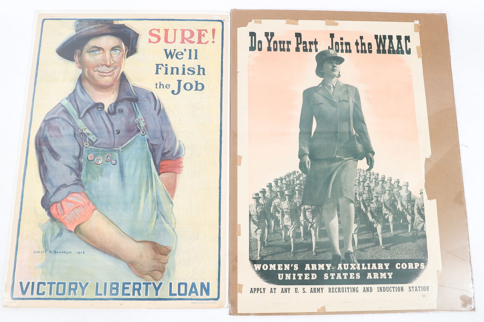 Wwi - Wwii Us Homefront Poster Lot Of 2 Auction