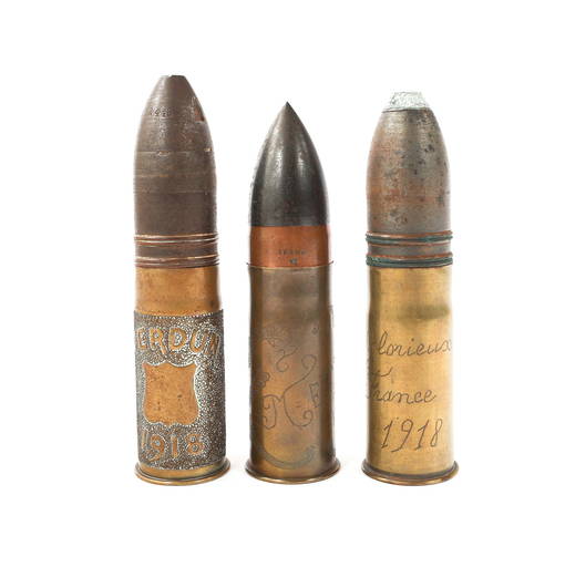 Wwi French 37mm Engraved Artillery Shells