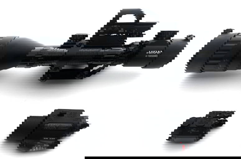 Hiram Rifle Scope And Insight Flashlight