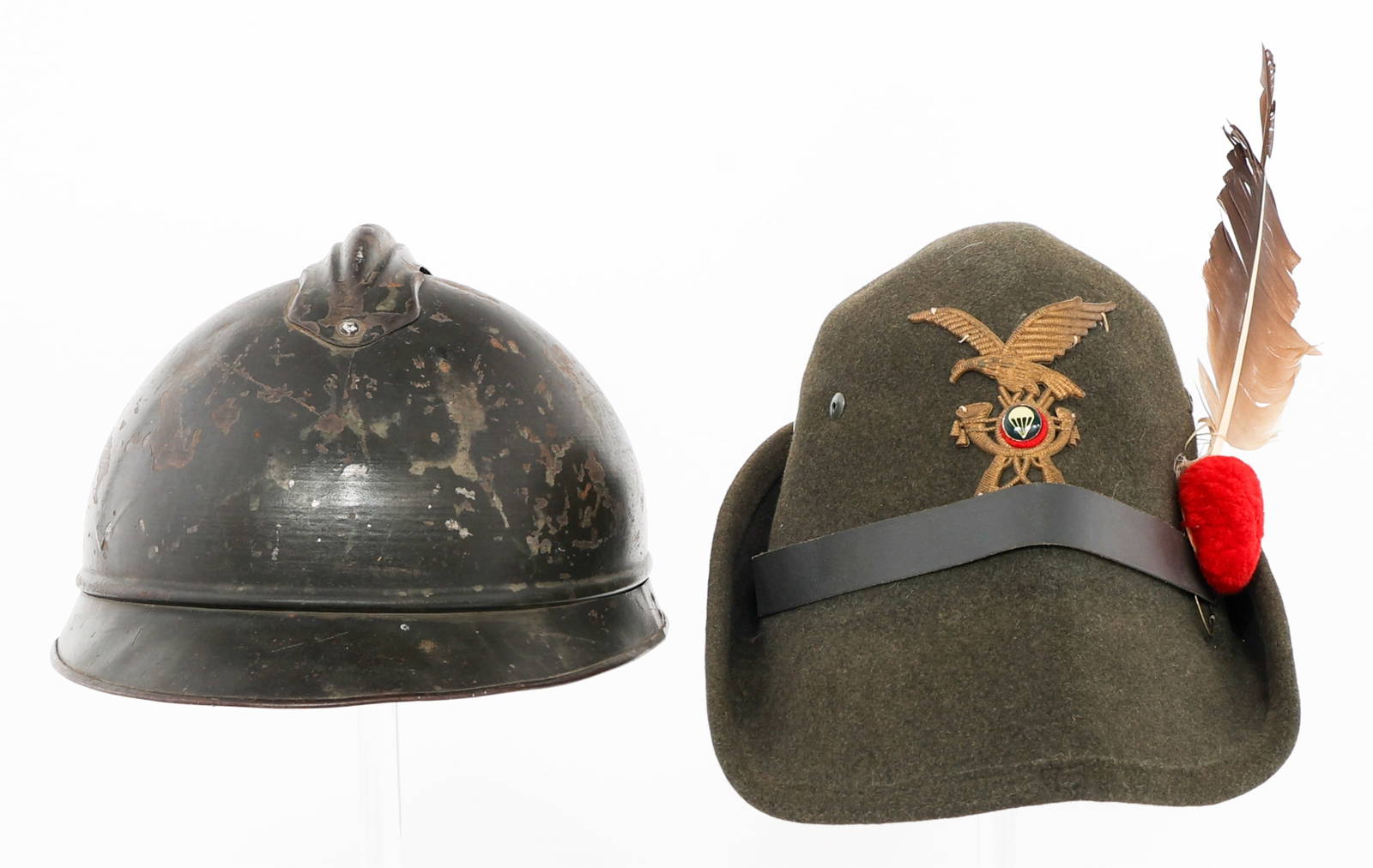 Wwi - Cold War Italian M15 Helmet & Alipini Cap Auction