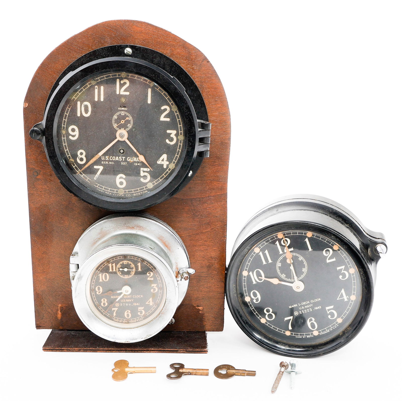 Wwii Us Navy & Coast Guard Deck Clocks Auction