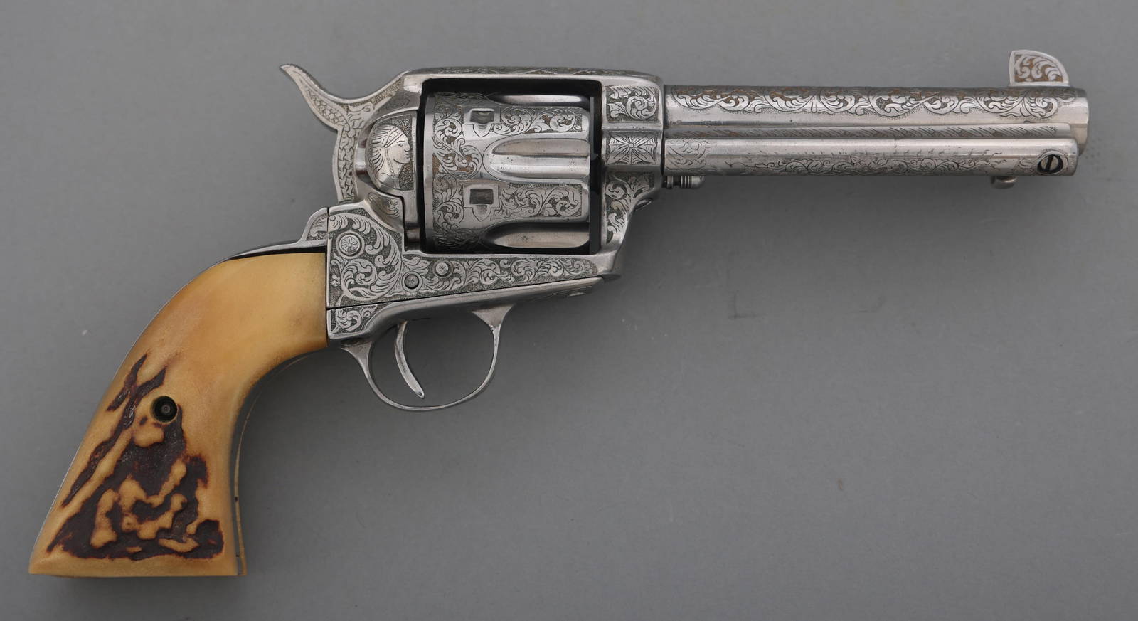Engraved 1874 Colt Single Action Army .44 Revolver Auction