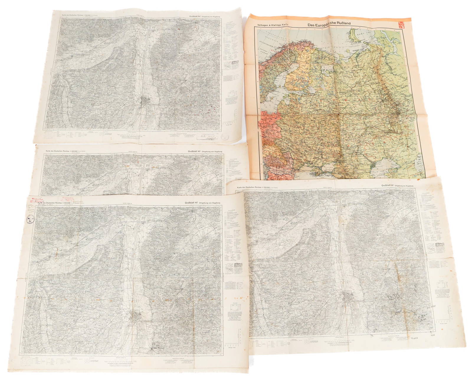 Wwii German Roadmap & Ss Marked Maps Auction