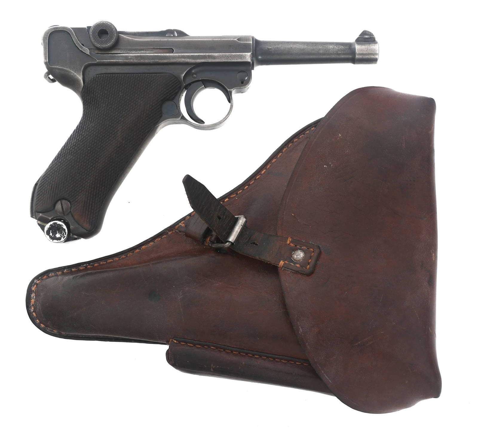 Wwii German Mauser Byf Code P08 Luger Pistol Auction