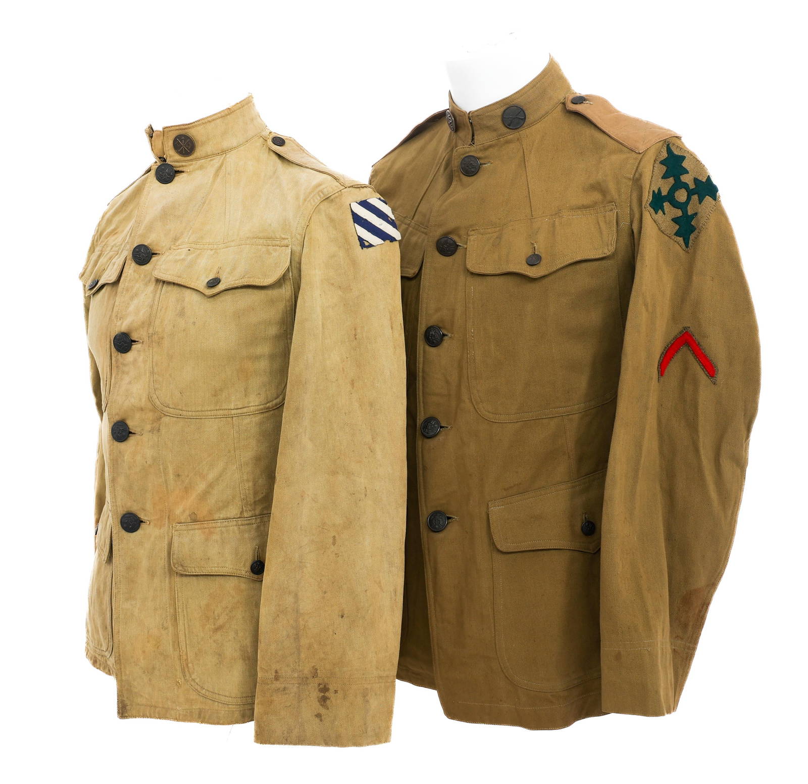 Wwi Us Aef 3rd & 4th Division M1912 Cotton Tunics Auction
