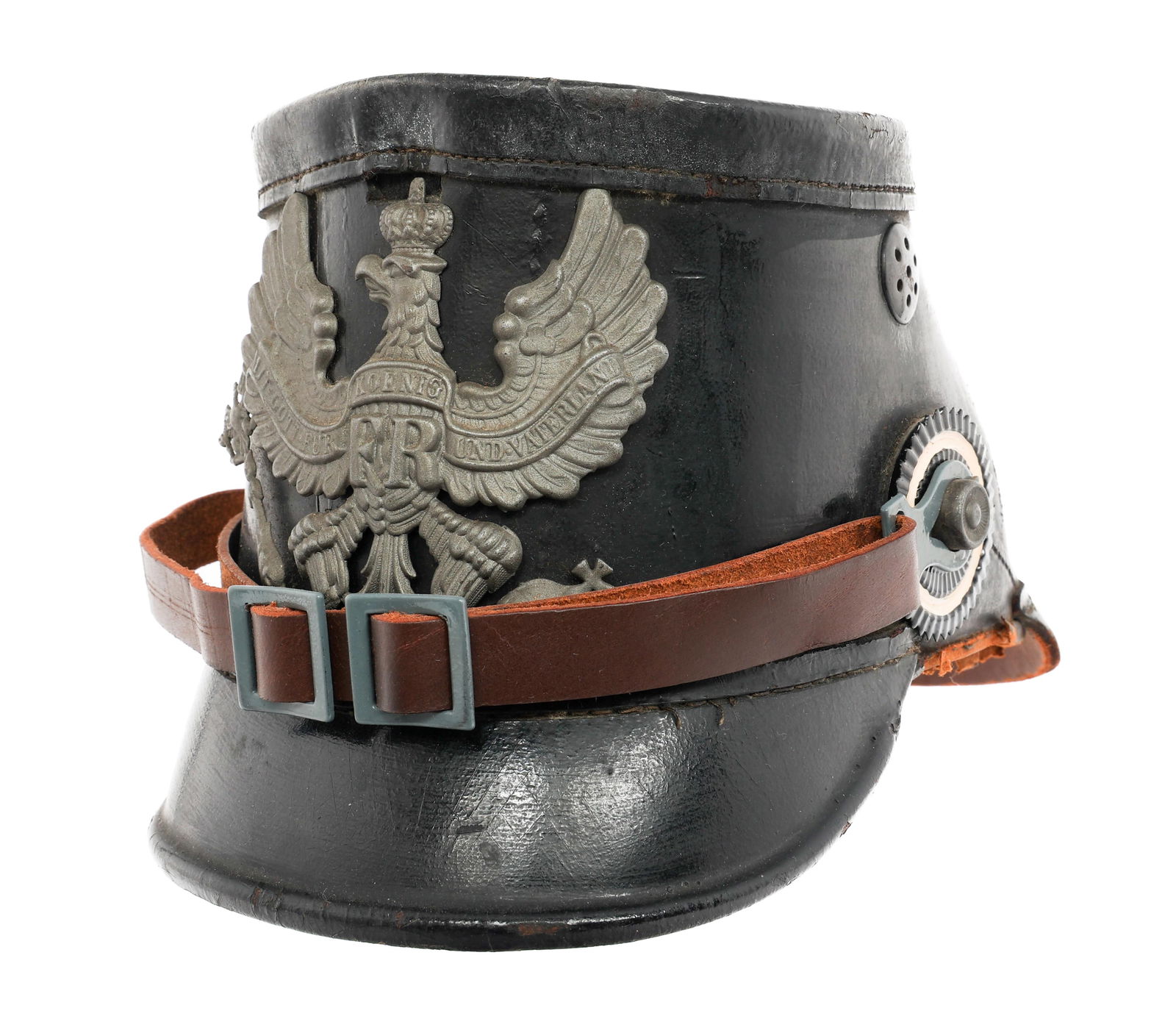 Imperial German Prussian Jager Nco Leather Shako Auction