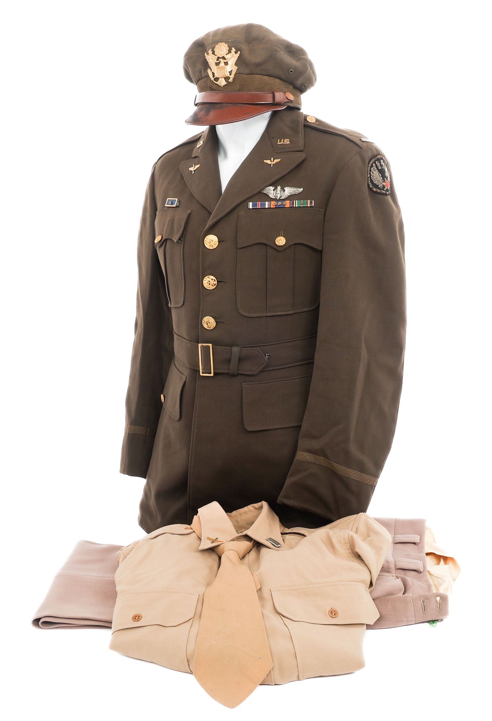 Wwii Us 15th Air Force Off. Uniform & Crusher Cap Auction