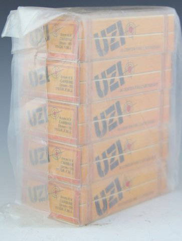 5 Boxes Uzi 9mm Carbine Ammunition 250 Rounds