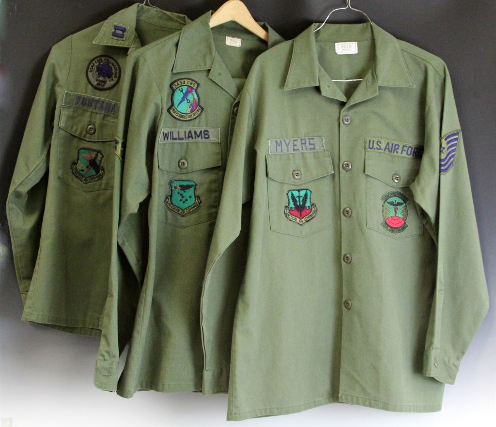 3 US AIR FORCE SAC FATIGUE SHIRTS