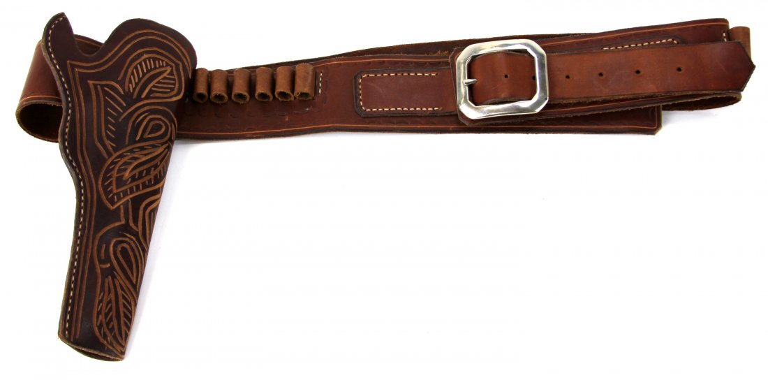 R. CASTEEL CUSTOM LEATHER GUN BELT HOLSTER