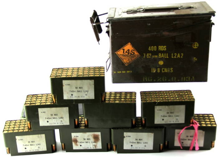 7.62mm Ball L2a2 400 Rds In 8 Crns Ammo Can Uk