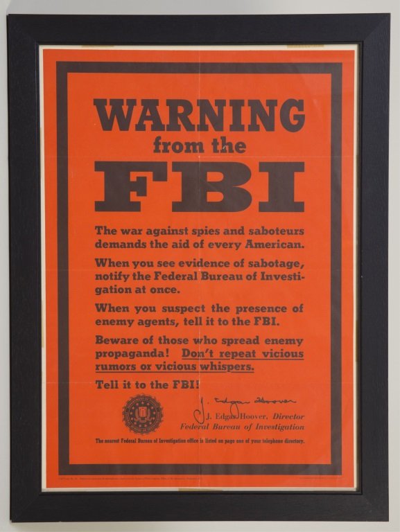 WWII FBI WANTED POSTER OF SPIES 1942