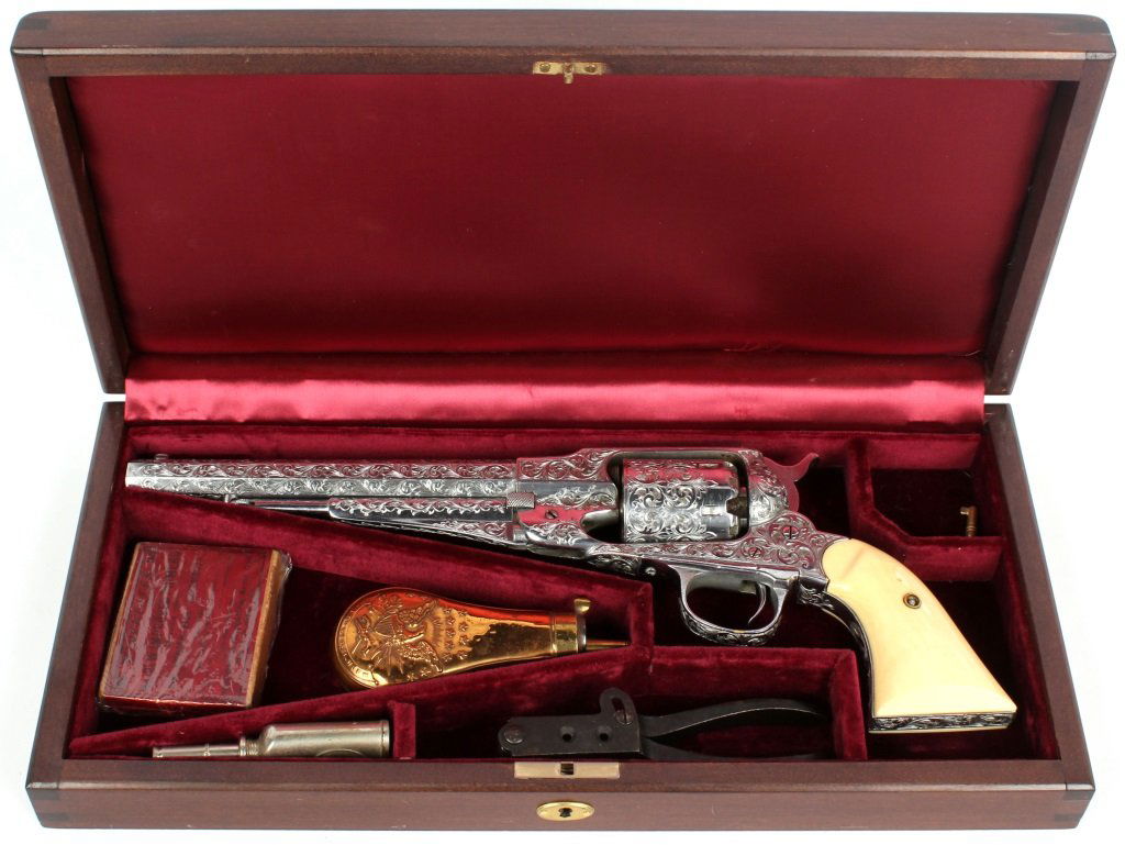 CASED FULLY ENGRAVED REMINGTON 1858 REVOLVER