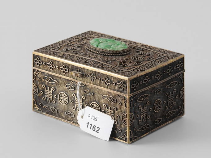 Kleine Silberschatulle China, Mitte 20.jh. Rechteckig.