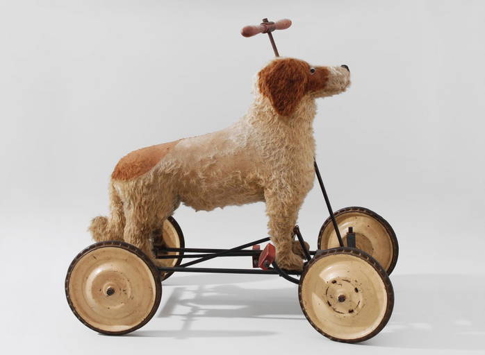 Tretrad Mit Plüschhund Frankreich, 1930er Jahre.