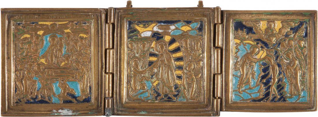 Metallikone "Triptychon" Russisch, 19.Jh. Bronze - Jun 20, 2015 | Schuler Auktionen AG in ...