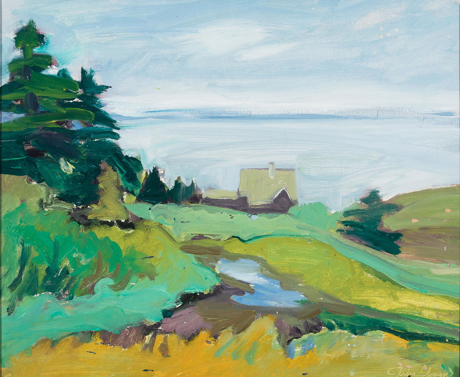 Elena Jahn (am. 1938-2014), Jamie's House, Monhegan, 1972, Oil On Board ...