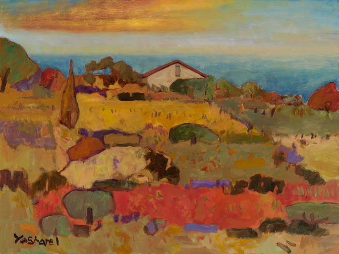 Yasharel Manzy (iranian B. 1947), Tuscan Landscape, Oil On Canvas, Framed