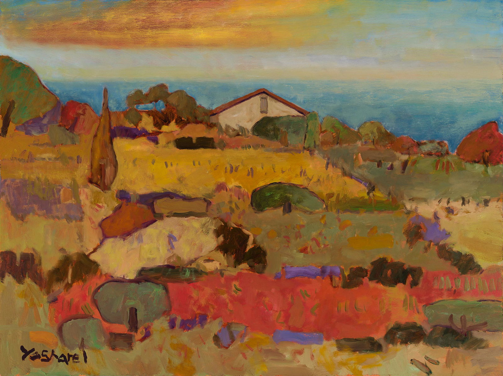 Yasharel Manzy (iranian B. 1947), Tuscan Landscape, Oil On Canvas ...
