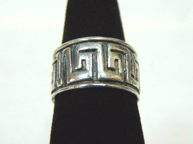 Vintage Estate .925 Sterling Silver Greek Key Ring