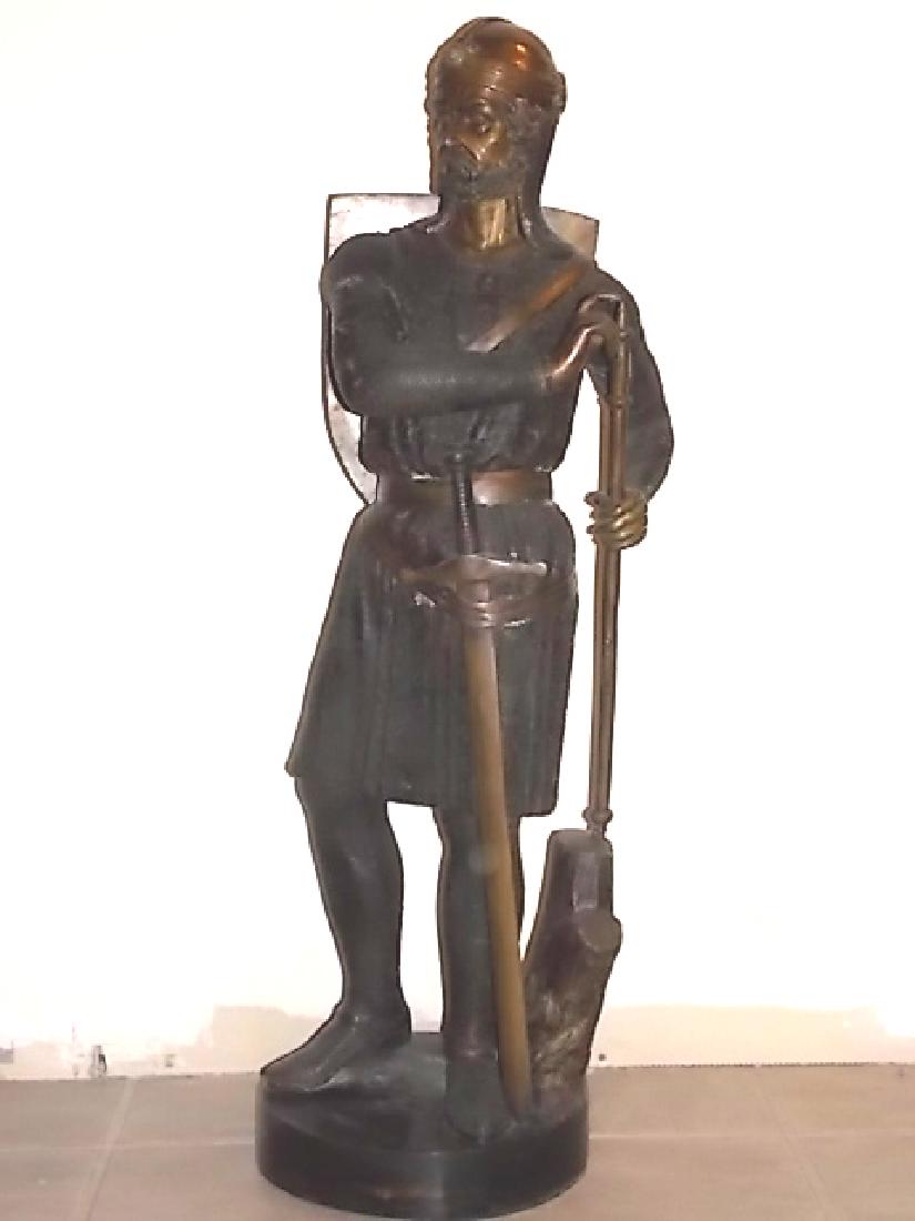 HUGE BRONZE STATUE OF KING ARTHUR SWORD IN STONE