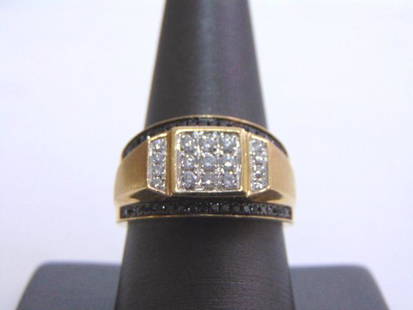 Pair Of 10k Gold Rings W/ Diamonds.