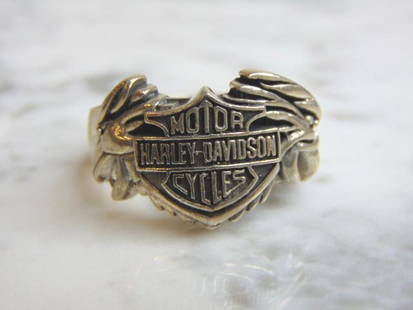 Vintage Men's Harley Davidson Motorcycle Logo Ring